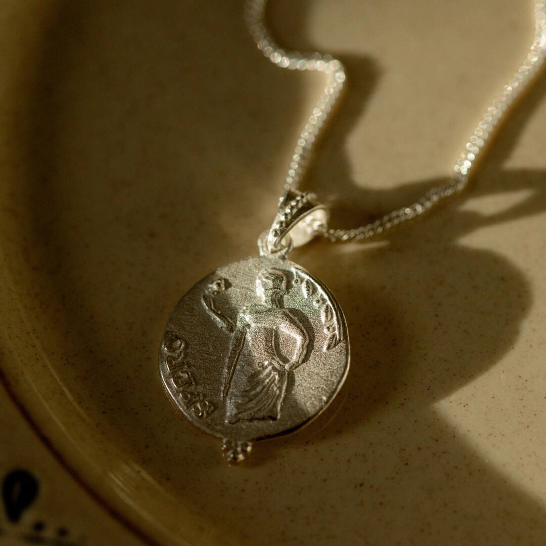 Silver Elpis Pendant - Silver Hope Peace Necklace - Goddess Coin ...