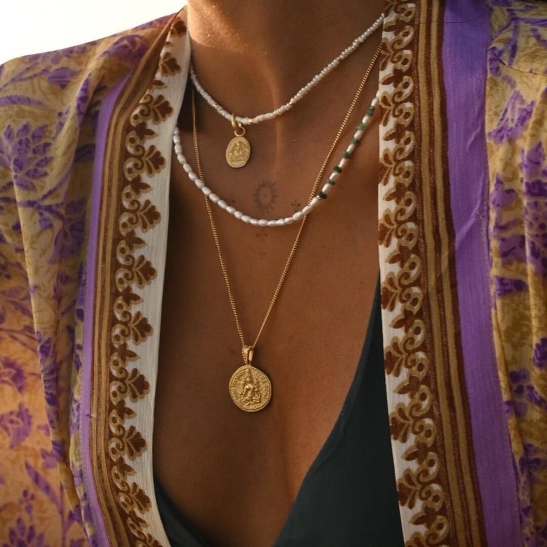 Goddess Tara Pendant - Goddess of Protection Pendant - Gold Vermeil ...