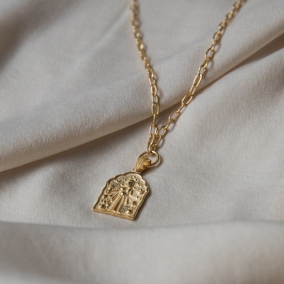 Kali Amulet Pendant Goddess Coin 22ct Gold Plated Recycled | Etsy