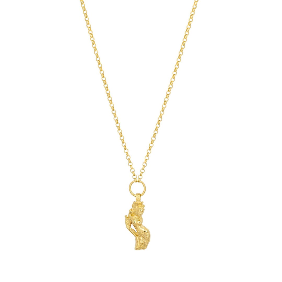 Gold Vermeil Goddess Necklace Female Figure Necklace Goddess Female ...