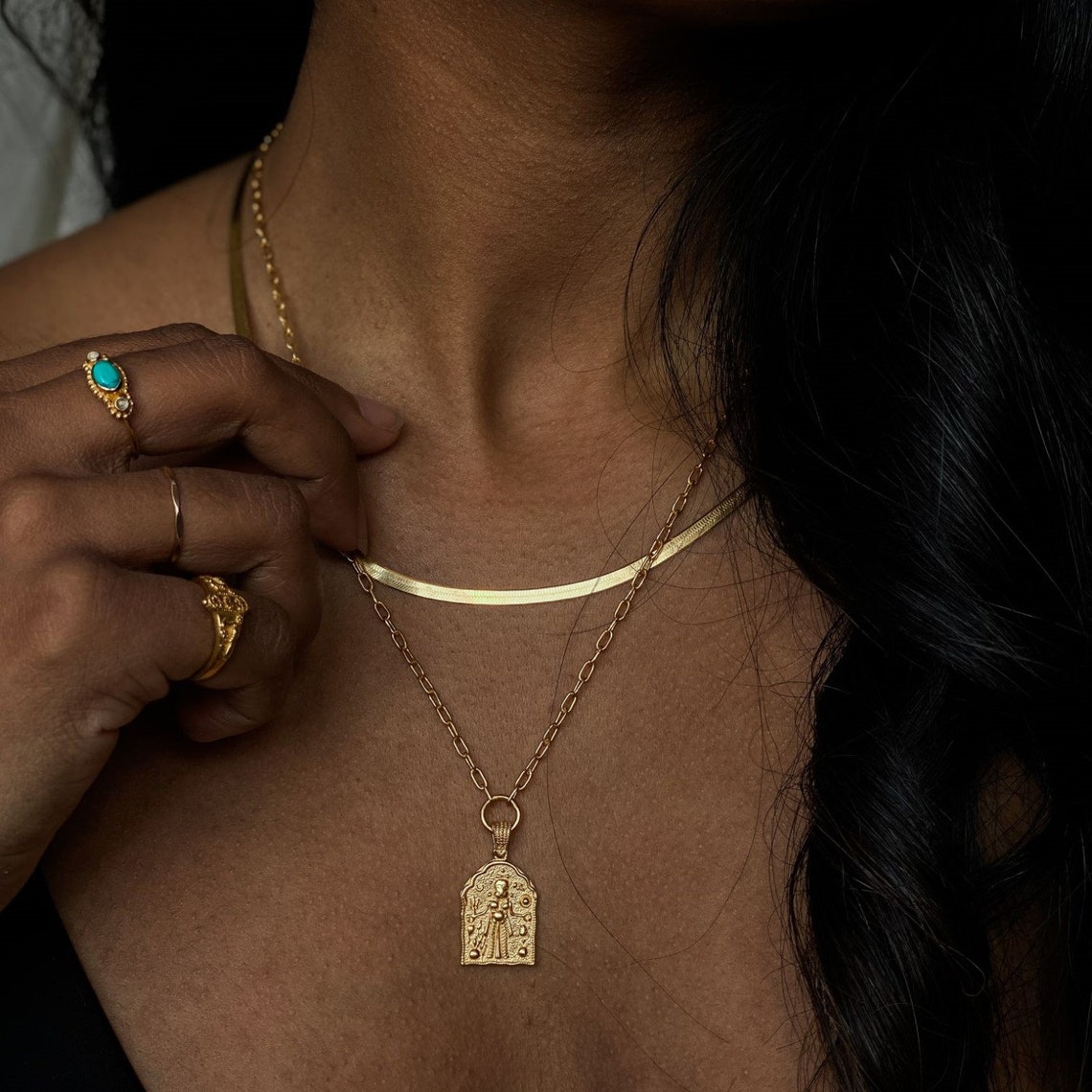 Gold Vermeil Snake Chain - 4mm Snake Chain - Herringbone Snake Chain ...