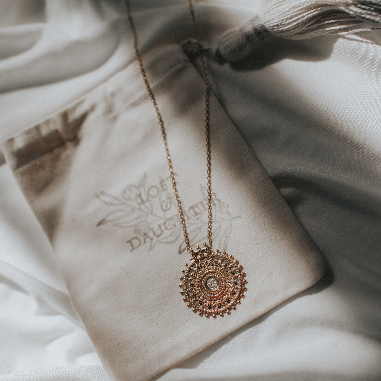 Gold Vermeil Sun Medallion Coin Necklace Boho Mandala Coin - Etsy