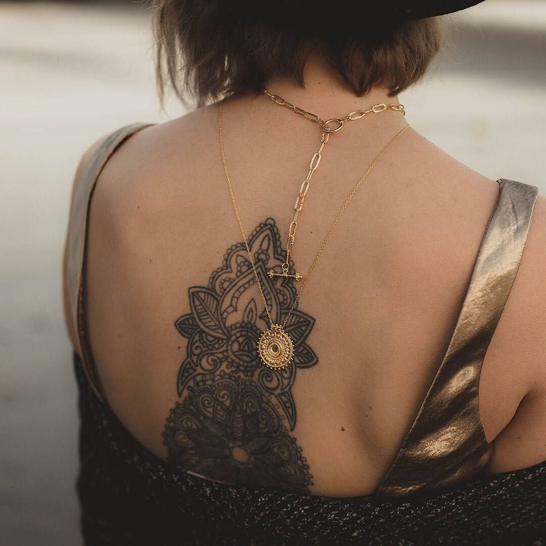 Gold Vermeil Sun Medallion Coin Necklace Boho Mandala Coin - Etsy