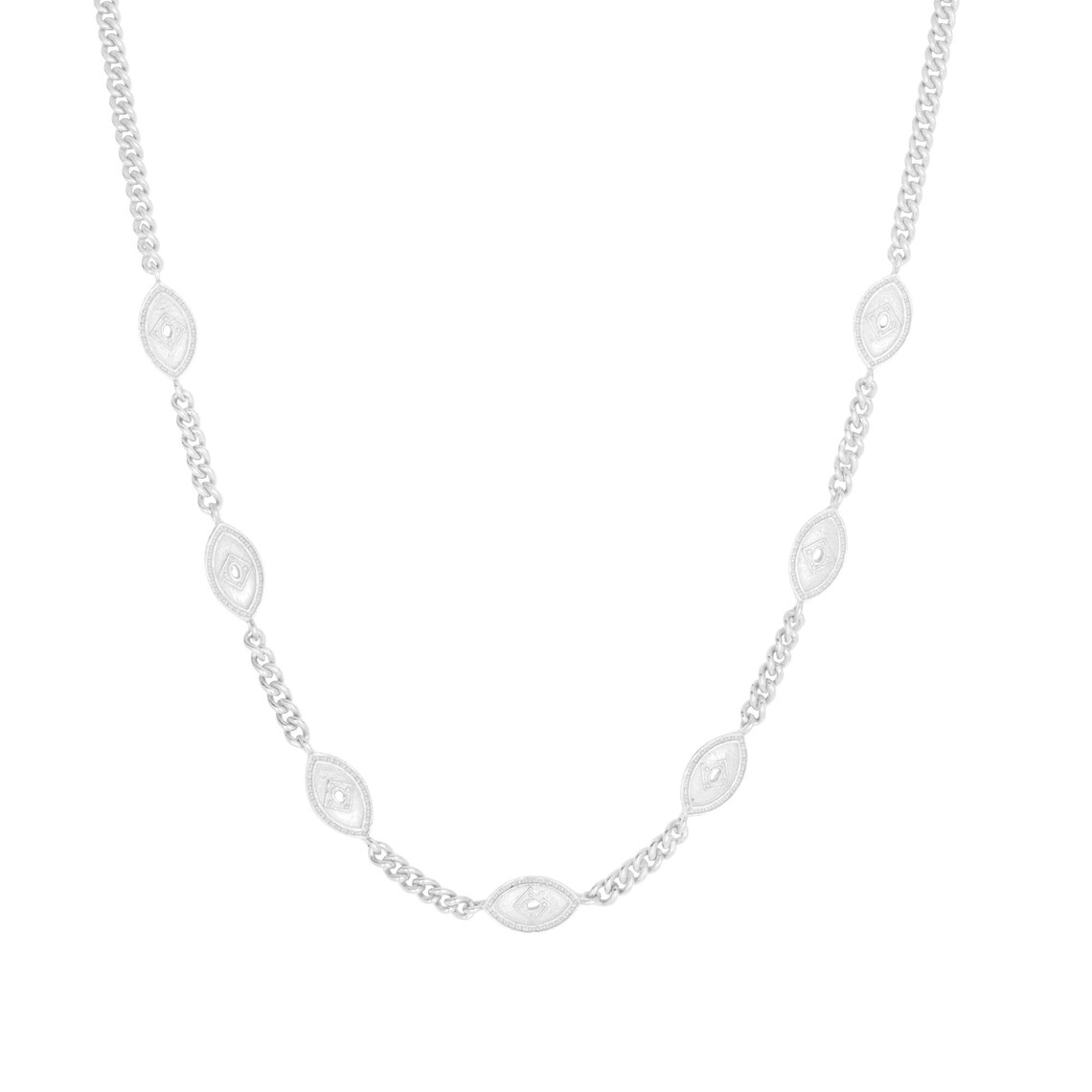 Silver Evil Eye Choker - Silver Evil Eye Chain - Protective Evil Eye ...
