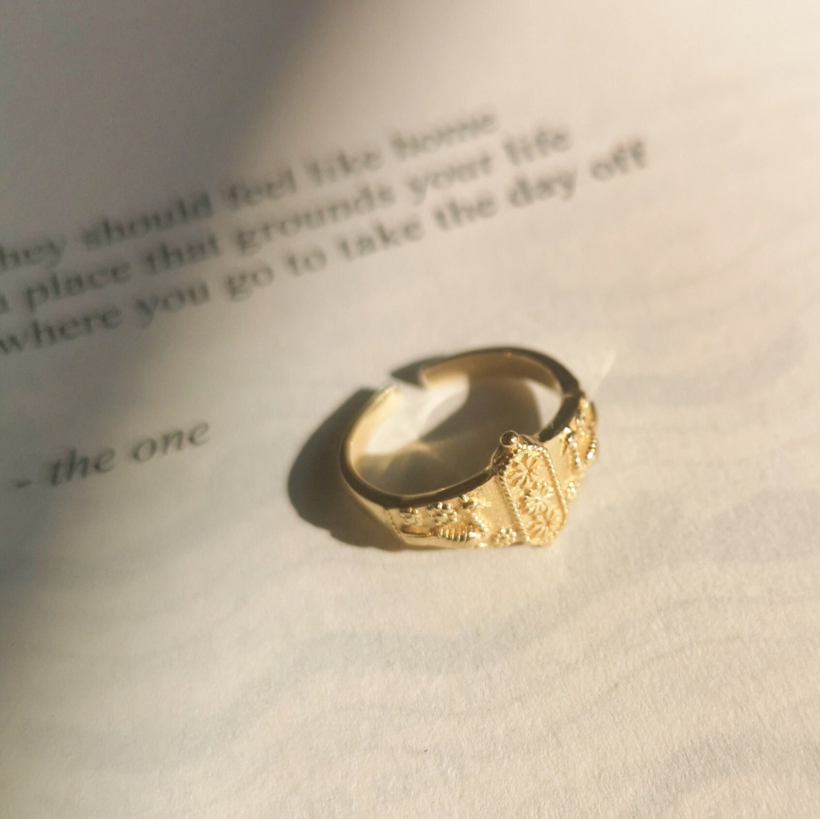 Signet Pinky Ring With Peacock Motif Delicate Signet Ring - Etsy