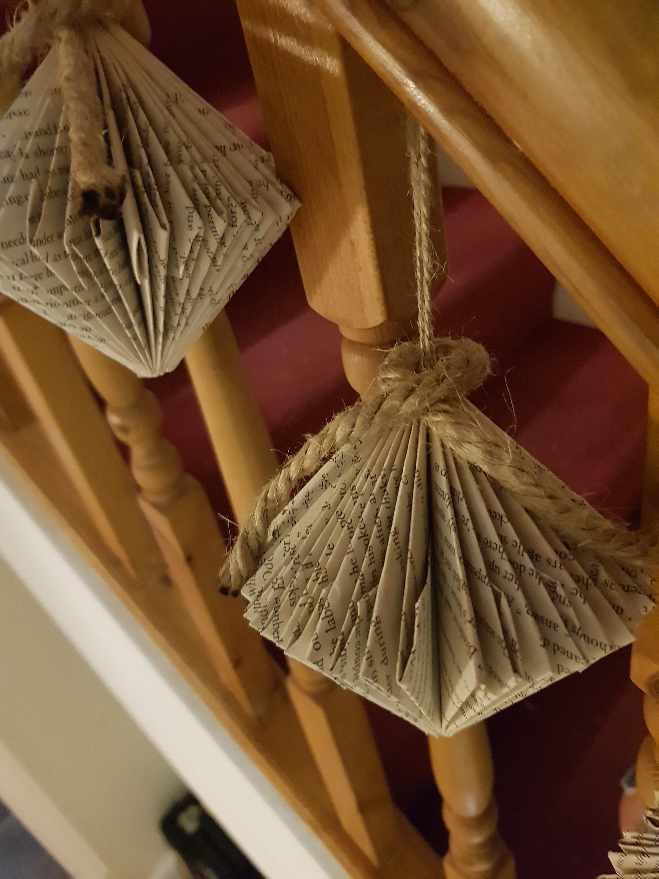 Folded Book Page Baubles Set of 6 Christmas Baubles Paper - Etsy UK