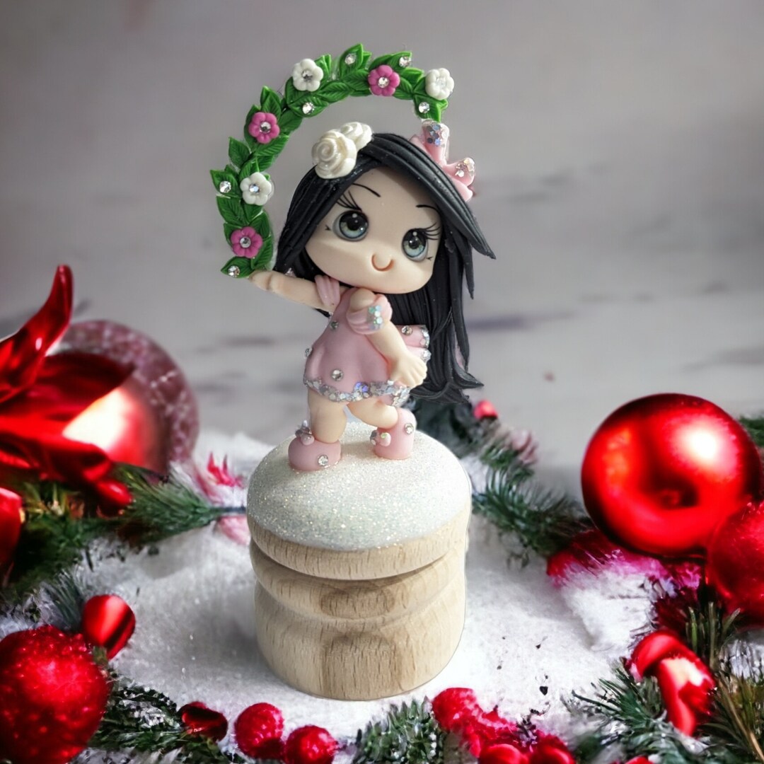 Small Wooden Tooth Box and Its Cold Porcelain Figurine - Etsy