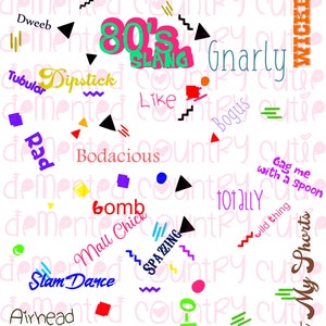 80s SVG 80 slang words cricut silhouette cutfile cut file | Etsy