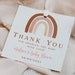 EDITABLE Boho Rainbow Thank You Tag Printable, Baby Shower Favor Labels ...