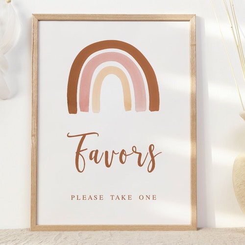 EDITABLE Boho Rainbow Baby Shower Welcome Sign Printable | Etsy