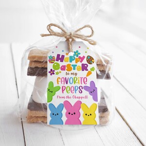 EDITABLE Treats for My Peeps Gift Tag Printable, Easter Tag Digital ...
