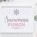 Snowman Punch Sign Printable, Winter Onederland Decorations, Pink and ...