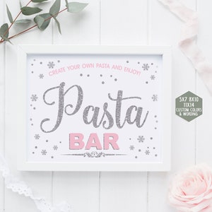 Pasta Bar Sign Printable Winter Onederland Decorations - Etsy