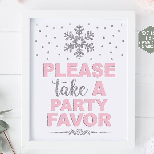 Please Take a Party Favor Sign Printable Winter Onederland | Etsy