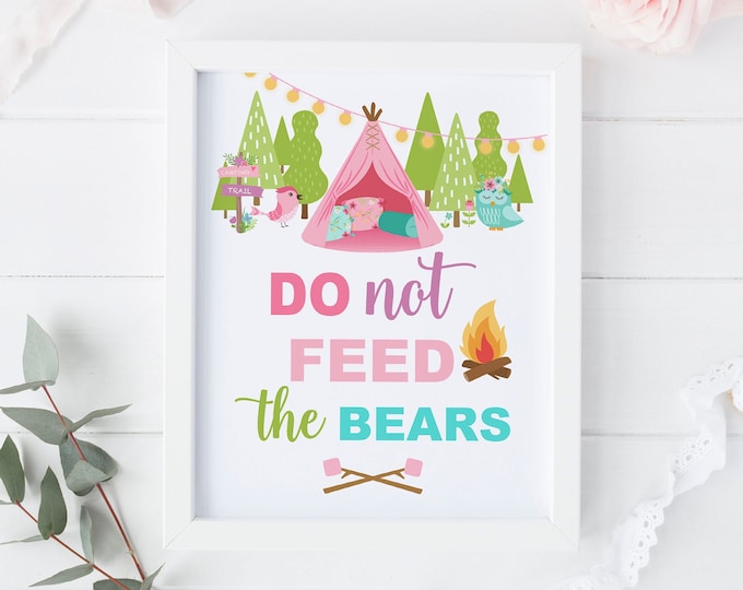 Don't Feed the Bears- Camping Party Poster - Etsy Canada
