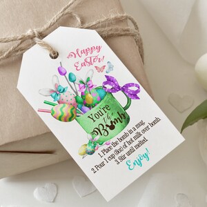 Easter Hot Chocolate Bomb Tags Printable, Hot Cocoa Bomb Instructions ...