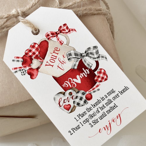 EDITABLE Valentine Hot Chocolate Bomb Tag Valentine Hot Cocoa - Etsy