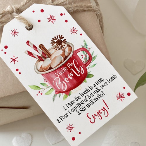 INSTANT DOWNLOAD Christmas Hot Chocolate Bomb Gift Tag - Etsy