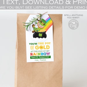 Editable You're the Pot of Gold at the End of My Rainbow, St. Patrick's ...