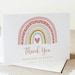EDITABLE Boho Rainbow Thank You Card Printable, Girl Baby Shower Flat ...