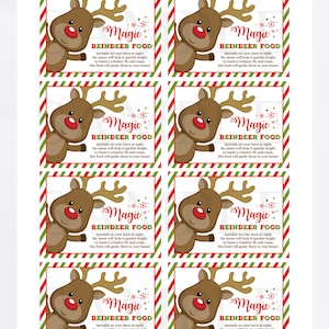 Magic Reindeer Food Tags Printable, Kids Christmas Tag, DIY Class ...