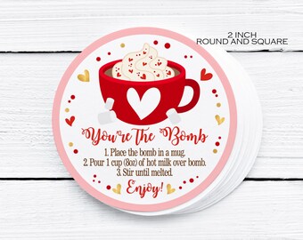 Instant Download Valentine Hot Chocolate Bomb Tag Printable - Etsy