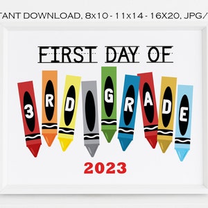 First Day of 3rd Grade Sign First Day of School Printable - Etsy
