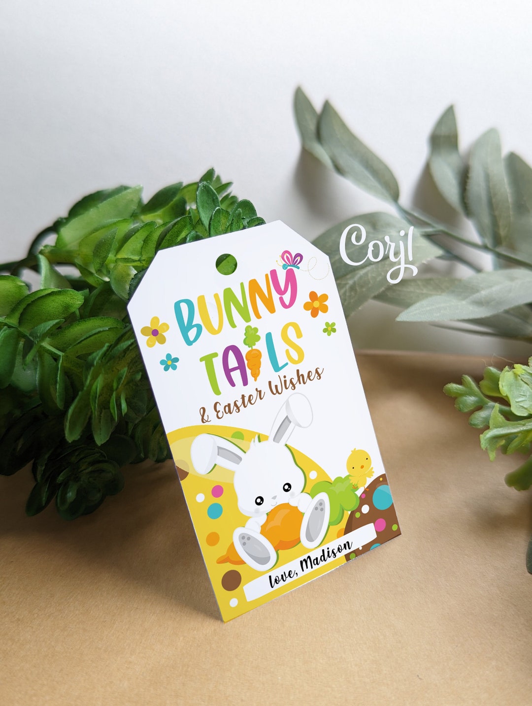 Easter Bunny Tails Gift Tags Printable, Easter Basket Party Favors ...