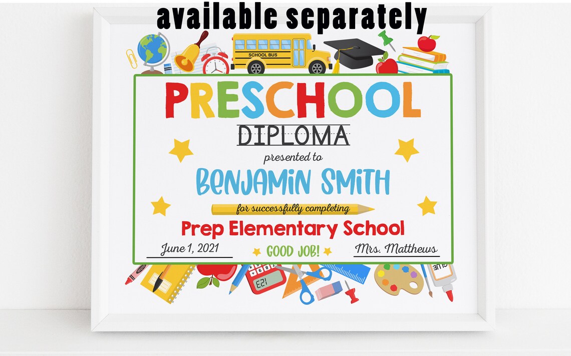 EDITABLE Preschool Graduation Diploma Printable Girl - Etsy