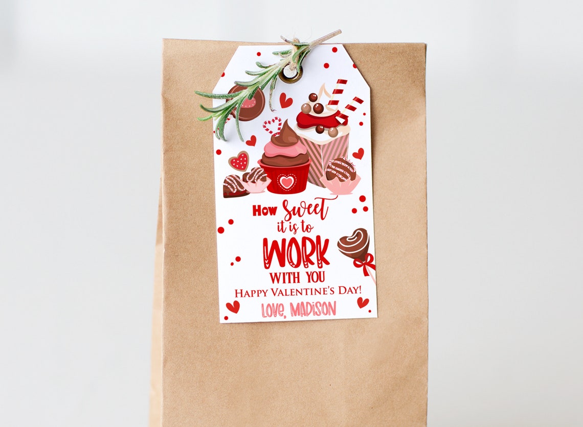 EDITABLE Coworker Valentine's Day Gift Tag Printable - Etsy