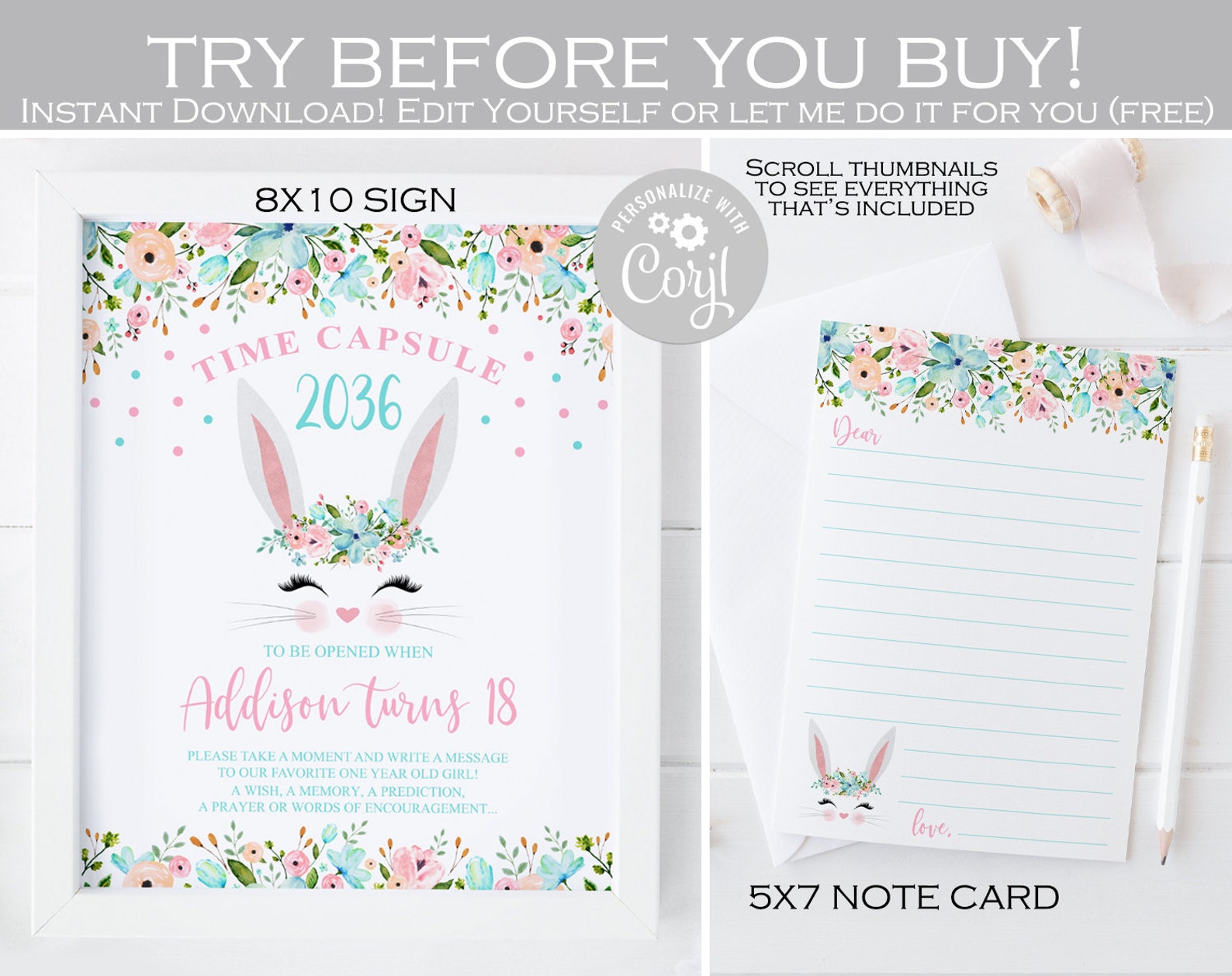 Bunny First Birthday Milestone Poster Some Bunny is One | Etsy