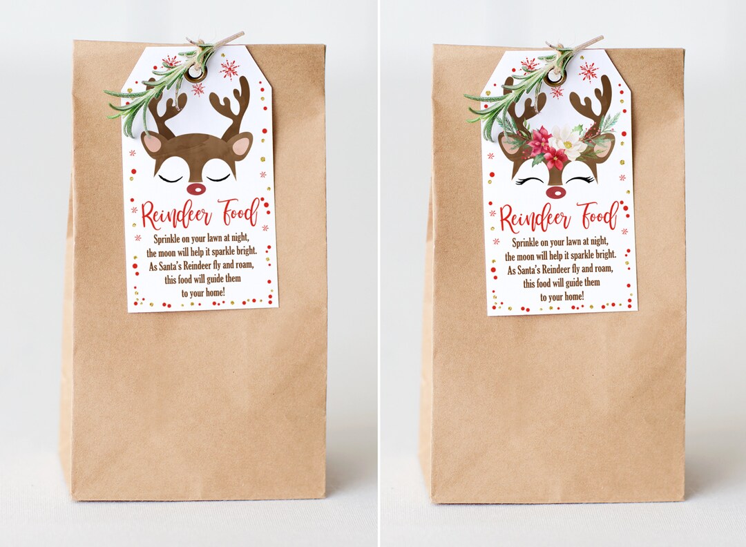 Reindeer Food Tags Printable File, Instant Download Magic Reindeer Food ...