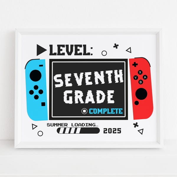 Level 7th Grade Sign - Etsy