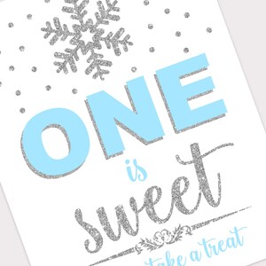 One is Sweet Please Take a Treat Sign Printable, Winter Onederland ...