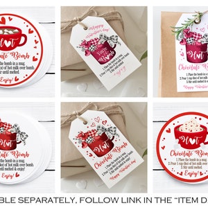 Hot Chocolate Bomb Tags Printable Hot Cocoa Bomb Tag Instructions ...