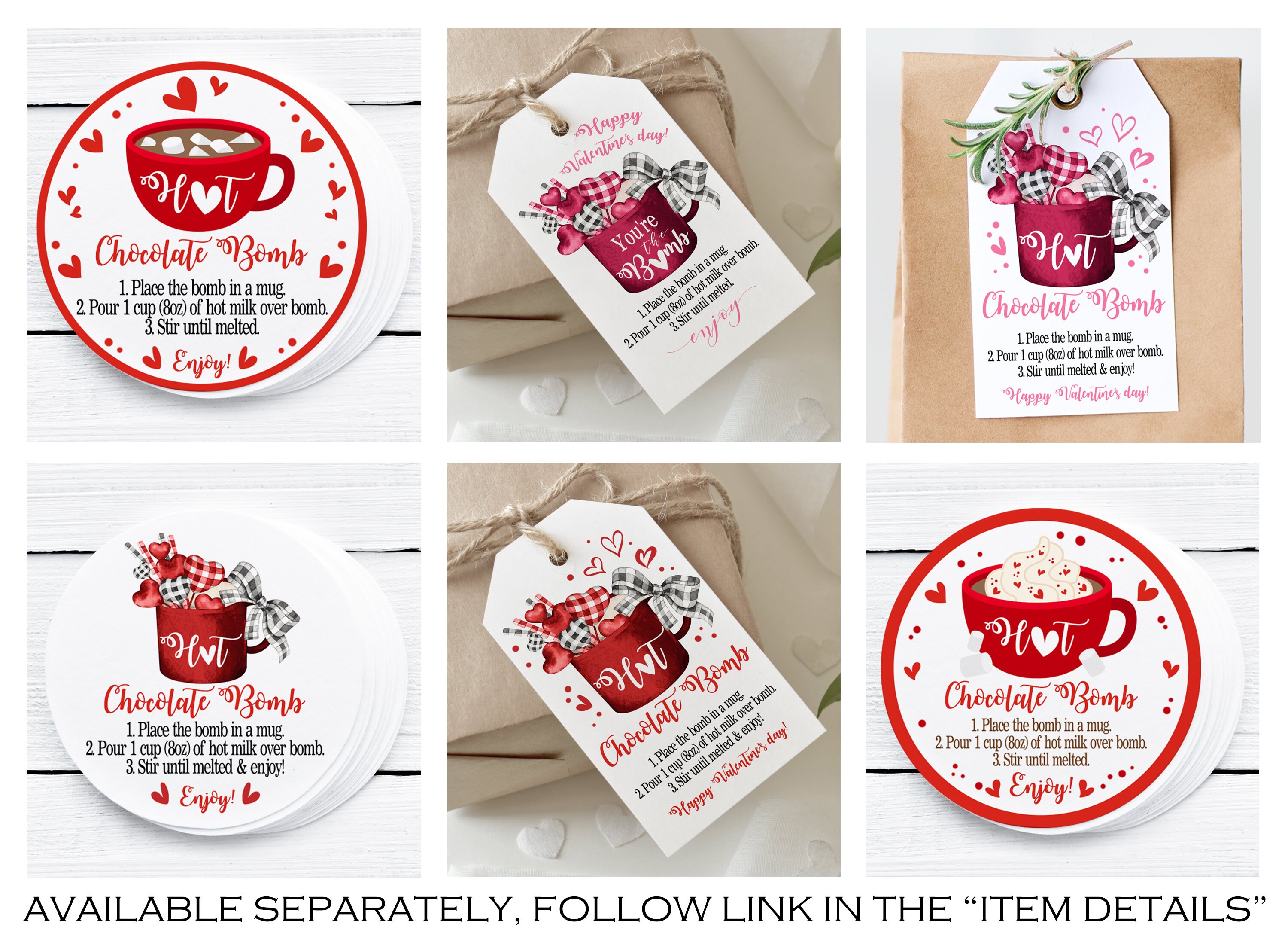 Hot Chocolate Bomb Tags Printable Hot Cocoa Bomb Tag - Etsy