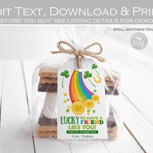 EDITABLE Rainbow Seeds St. Patrick's Day Tag Printable, St. Patty's ...