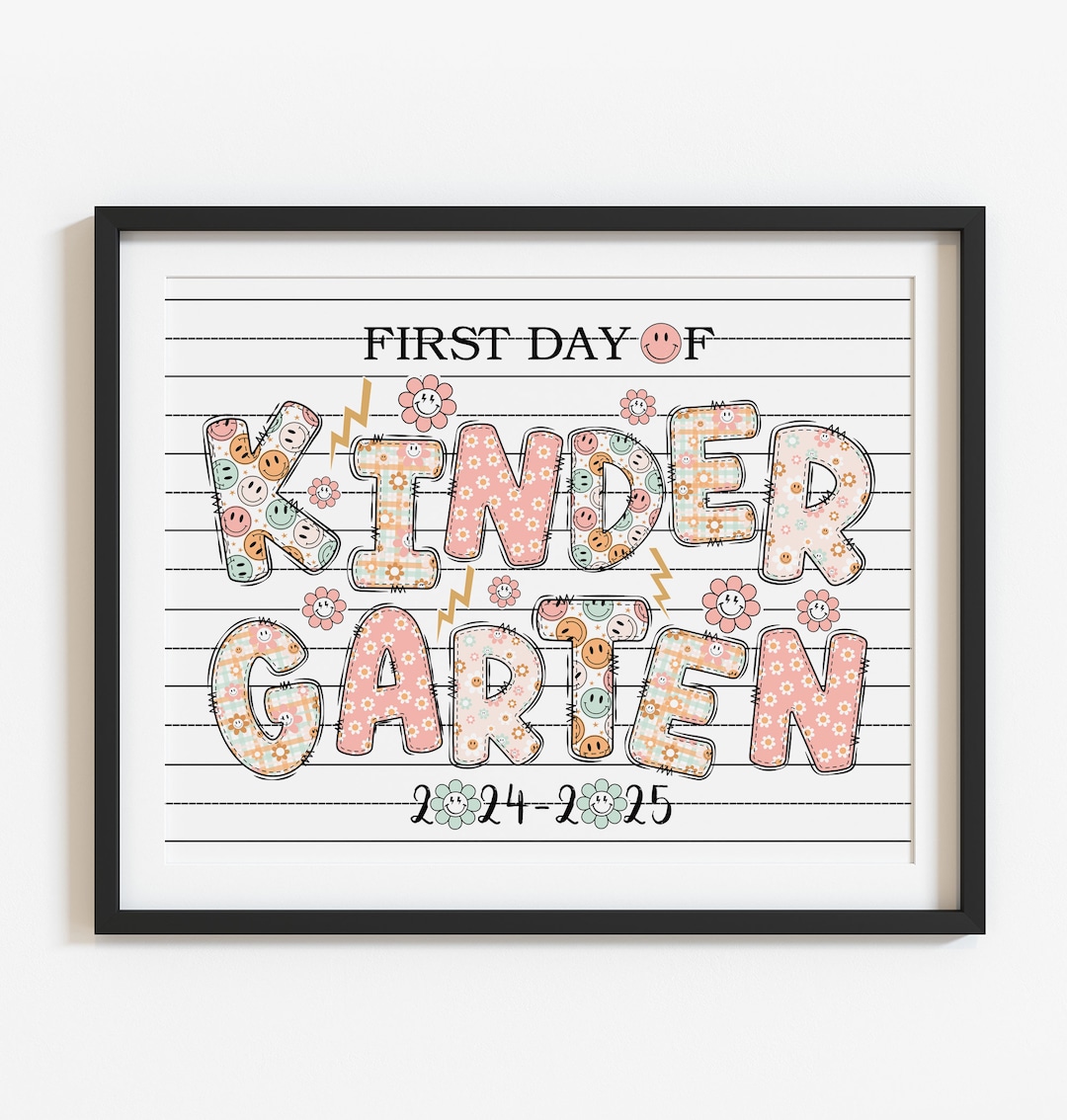 First Day of Kindergarten Sign Printable, Girl Back to School Photo ...