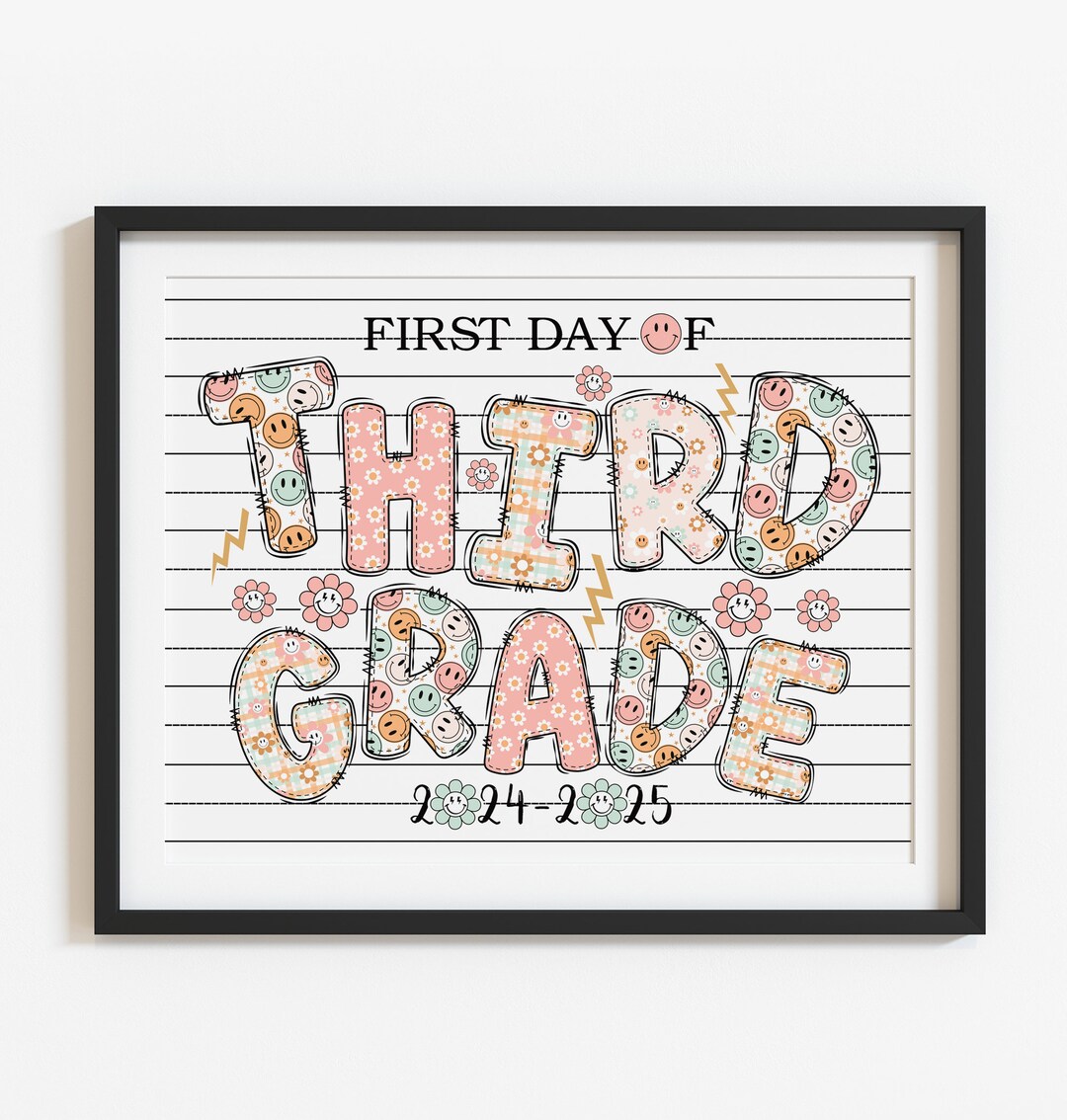 First Day of 3rd Grade Sign Printable, Girl Back to School Photo Prop ...