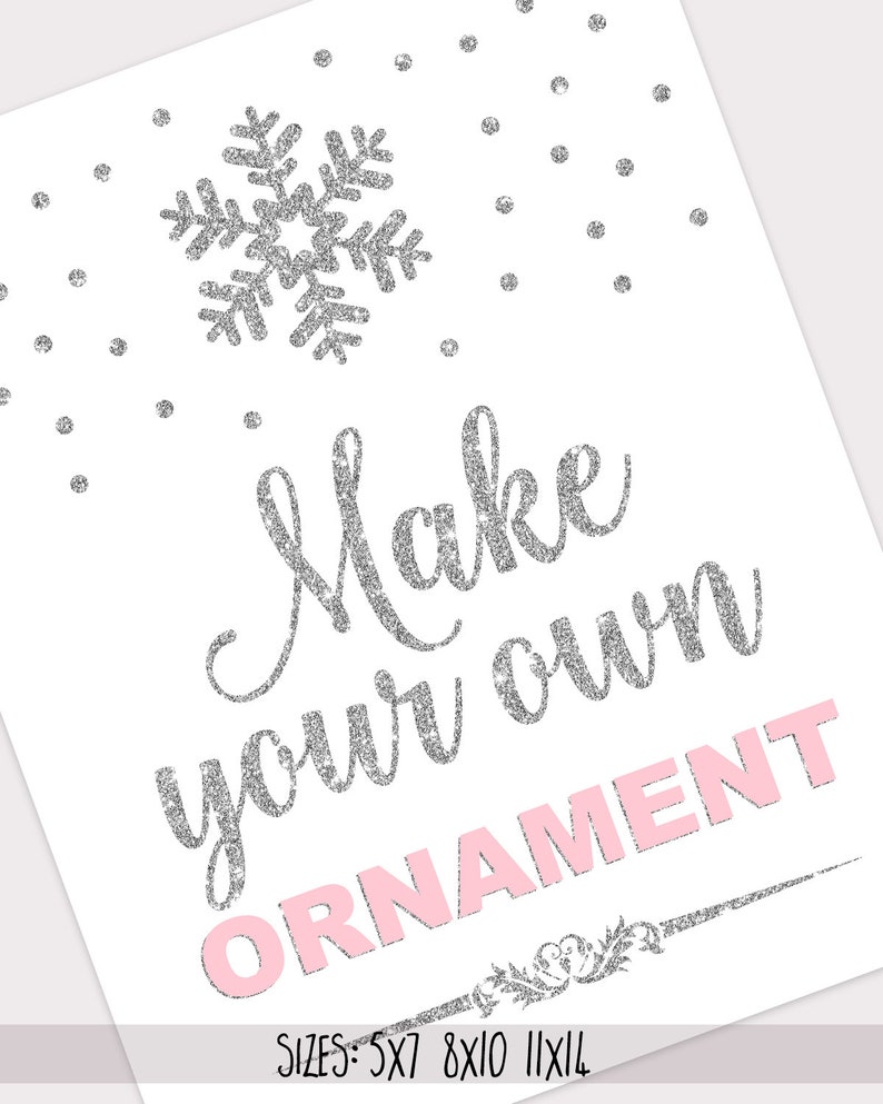 Make Your Own Ornament Sign Printable, Winter Onederland Decorations ...