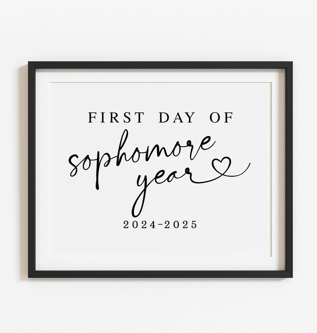 Minimalist First Day of 10th Grade Sign Printable, Modern Back to ...