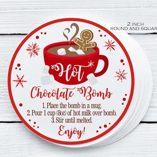 INSTANT DOWNLOAD Christmas Hot Chocolate Bomb Gift Tag - Etsy