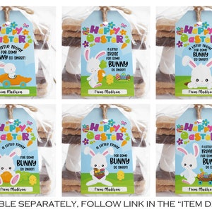 Happy Easter Gift Tag Printable, Easter Basket Party Favors, Watercolor ...