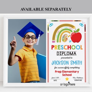 EDITABLE Preschool Diploma With Photo Girl Personalized - Etsy