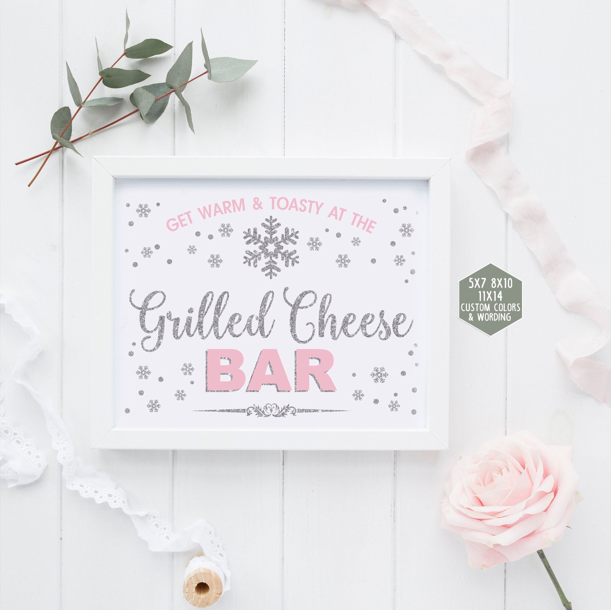 Grilled Cheese Bar Sign Printable Winter Onederland | Etsy