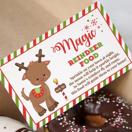 Magic Reindeer Food Tags Printable Kids Christmas Tag DIY - Etsy