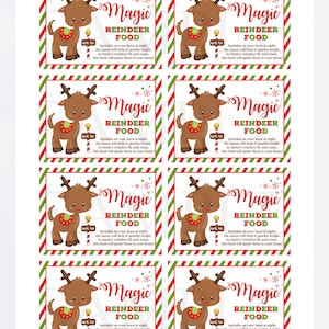Magic Reindeer Food Tags Printable, Kids Christmas Tag, DIY Class ...