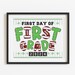 Football First Day of 1st Grade Sign Printable, Boy Back to School ...