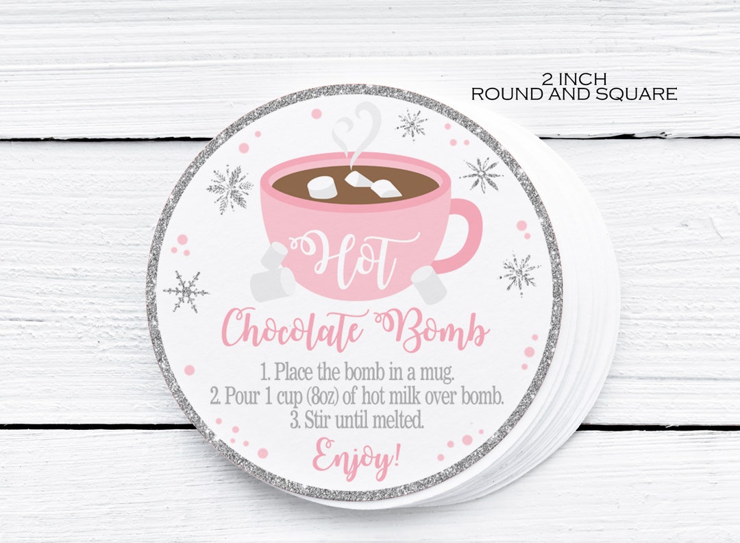 Hot Chocolate Bomb Tags Printable, Hot Cocoa Bomb Instructions, Winter ...