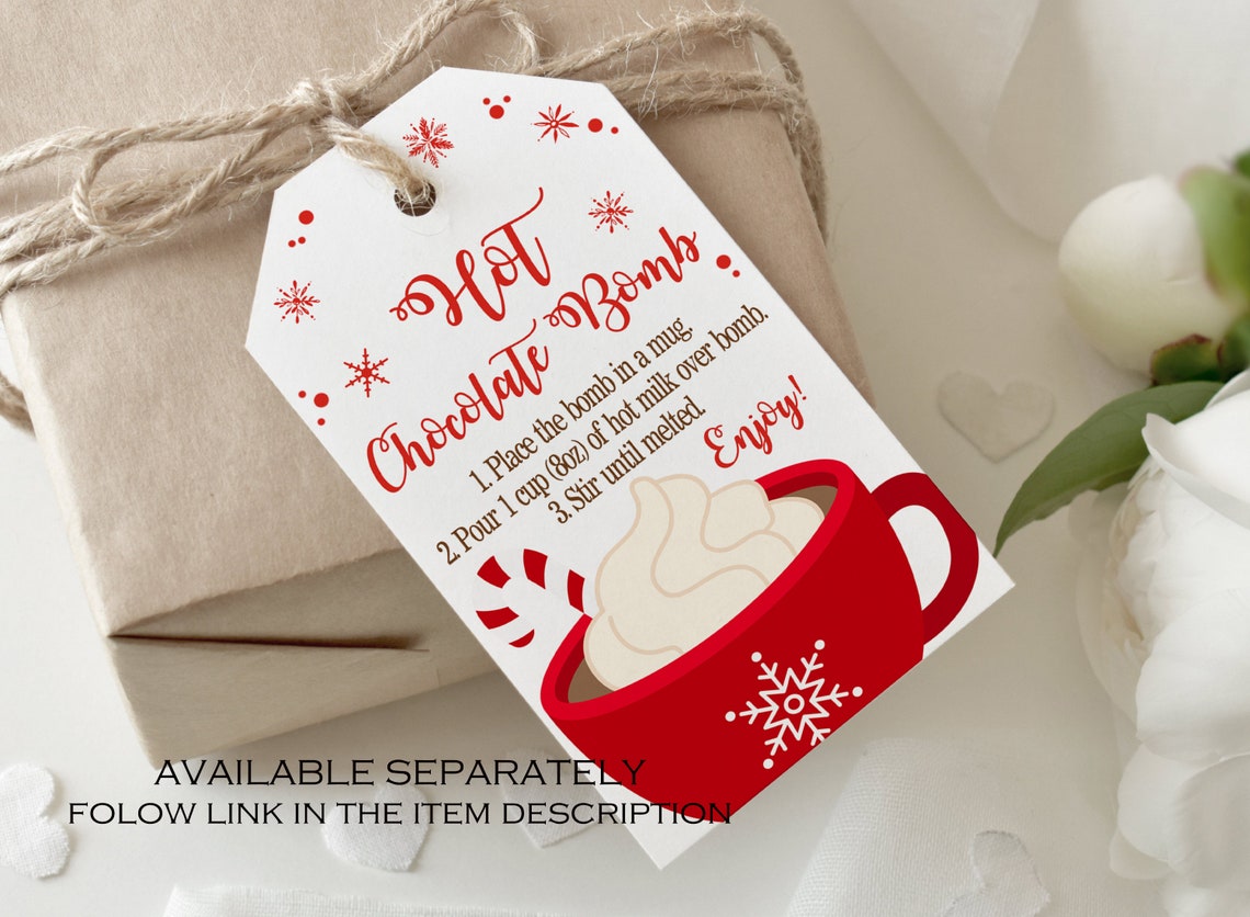 Elf Hot Chocolate Bomb Tags Printable Christmas Hot Cocoa | Etsy